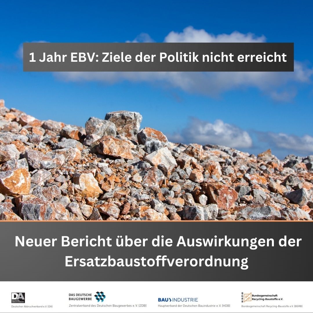 Ein Jahr Ersatzbaustoffverordnung: Ziele der Politik nicht erreicht - Deutscher Abbruchverband e.V.
